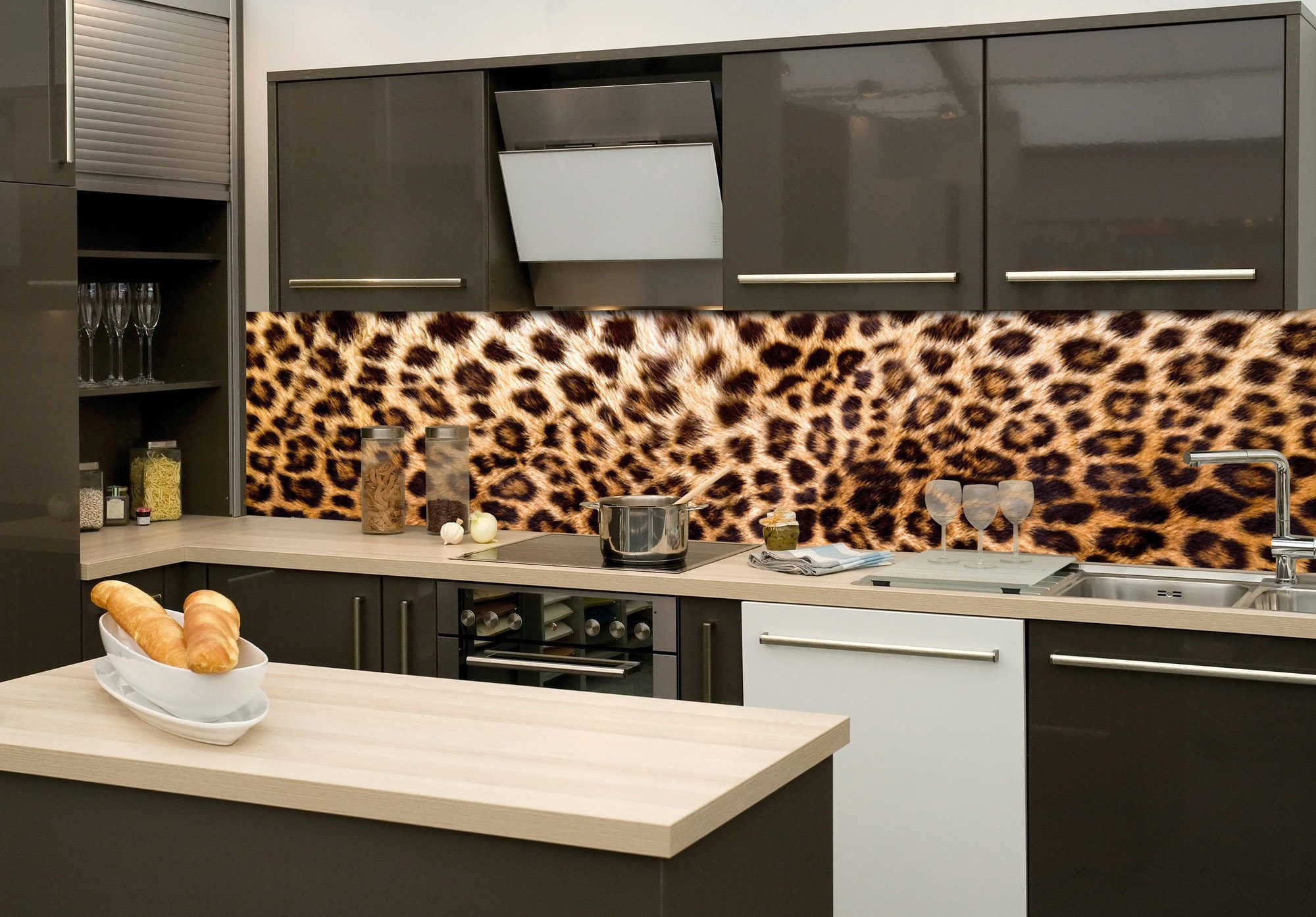 Self-adhesive Splashback - Leopard Skin | Kitchen | Decoration ...