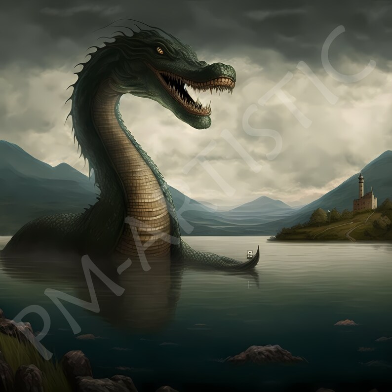 Loch Ness Monster Printable Wall Art Instant Download Print at Home Poster Printable Art Prints ...