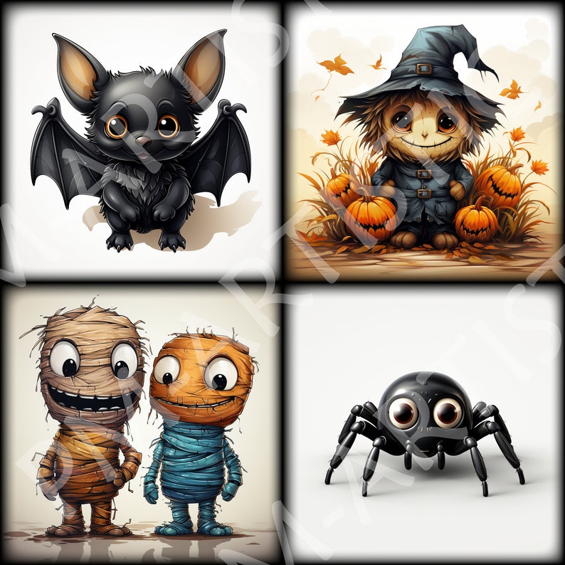 Halloween Clipart Sweet Kids Elements Bundle 20 Halloween Clip Art PNG ...