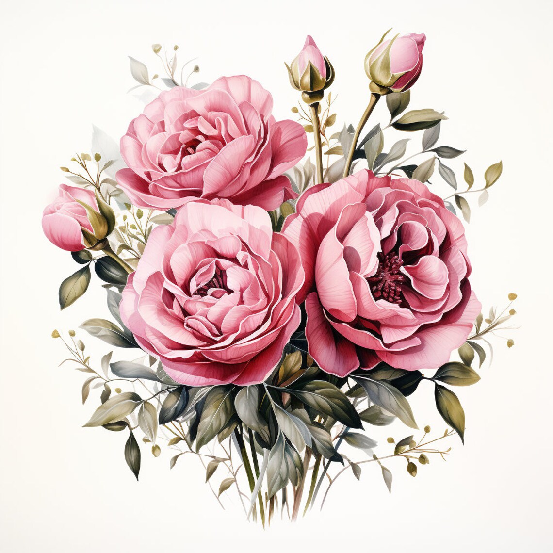 Colorful Rose Flowers Clip Art Bundle 20 High-quality PNG - Etsy