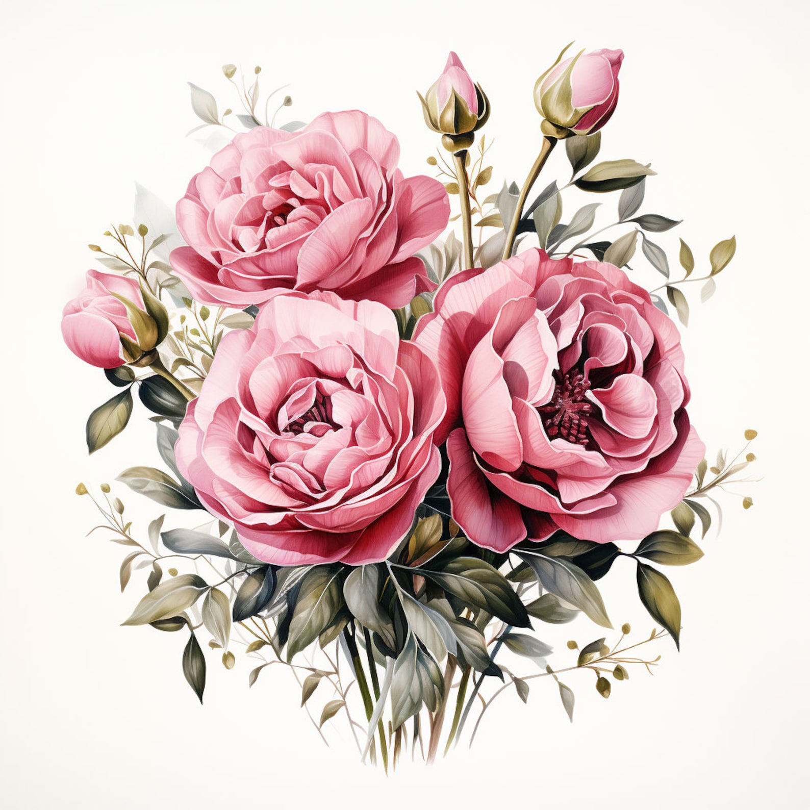 Colorful Rose Flowers Clip Art Bundle 20 High-quality PNG - Etsy