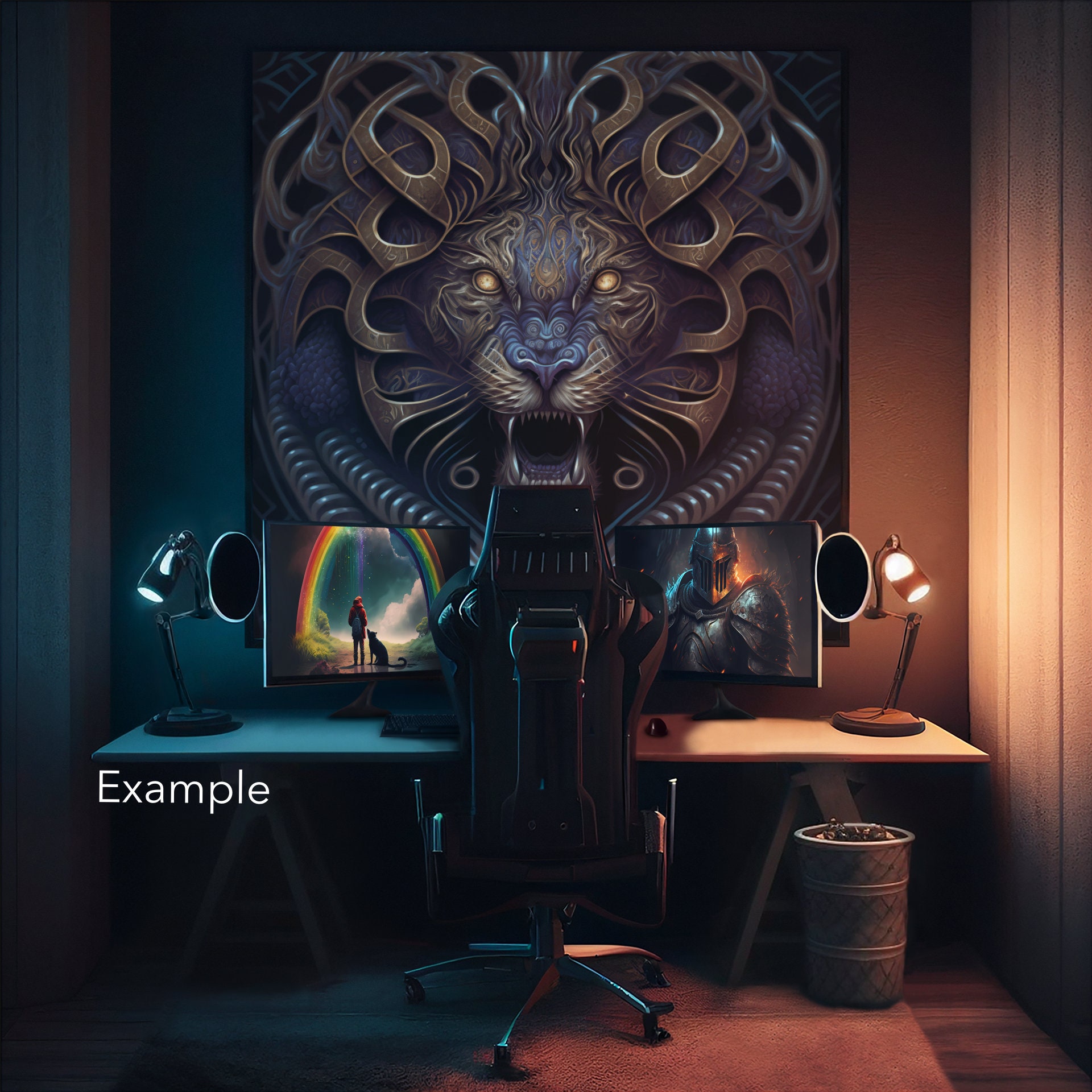 Majestic Wild Lion Medallion Printable Wall Art Instant Download Print ...