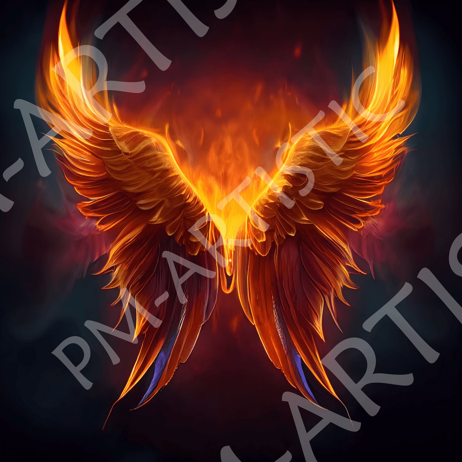 Angel Wings Fire Printable Wall Art Instant Download Print at Home ...