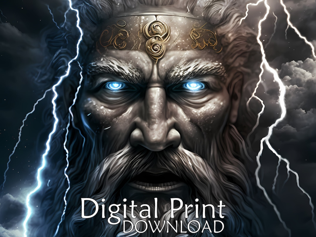 Magic God Zeus Fantasy Printable Wall Art Instant Download Print at ...