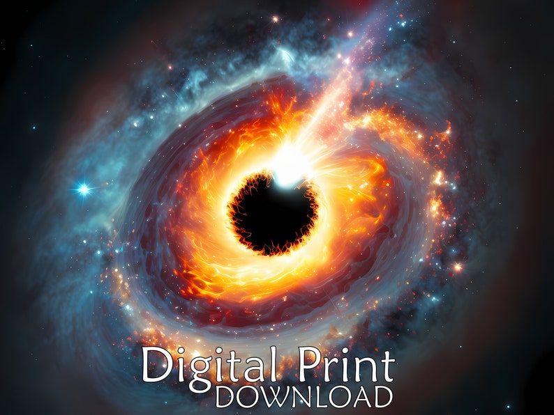 Cosmic Galaxy Black Hole Printable Wall Art Instant Download Print at ...