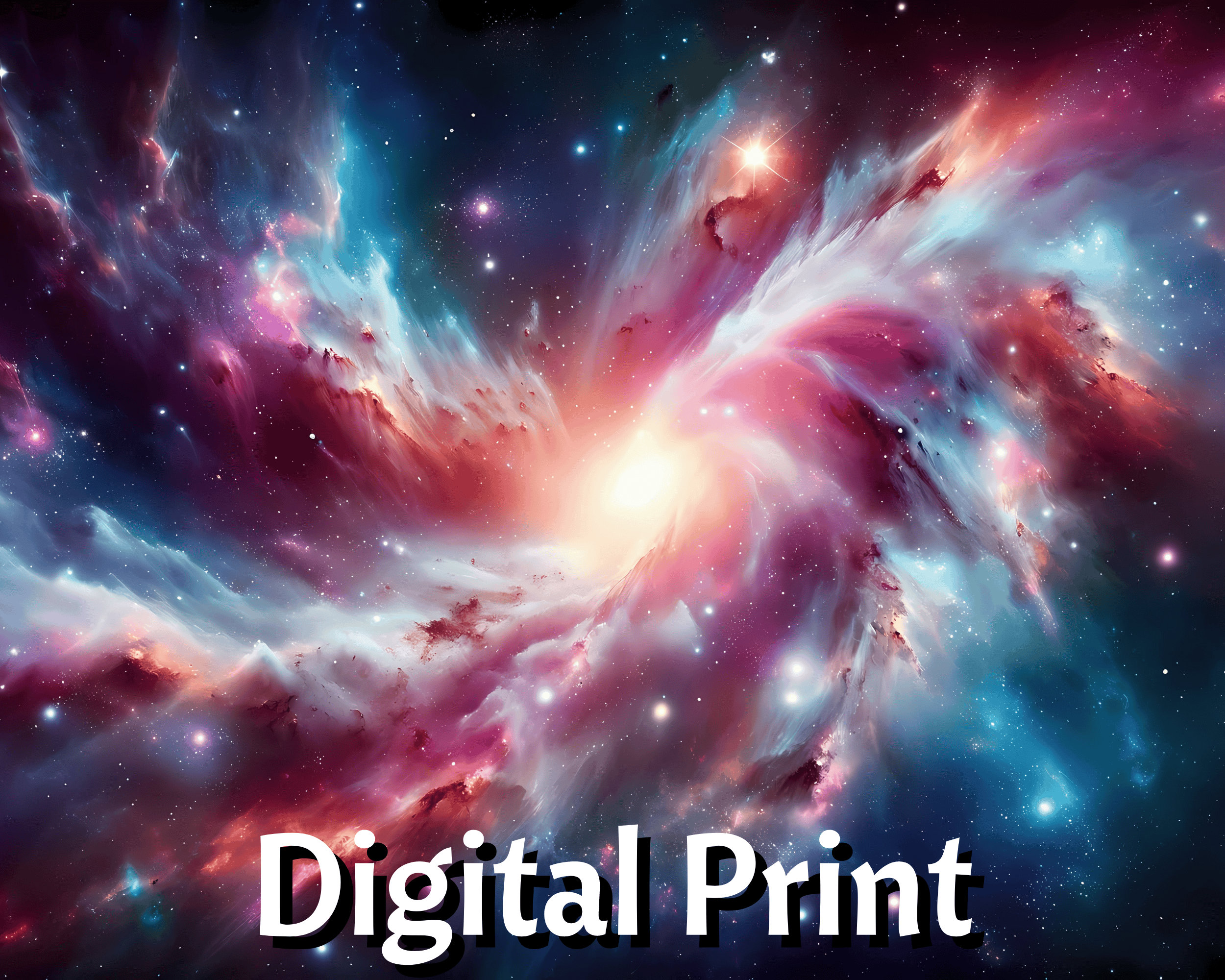 Rainbow Galaxy Space Printable Wall Art Instant Download Print at Home ...