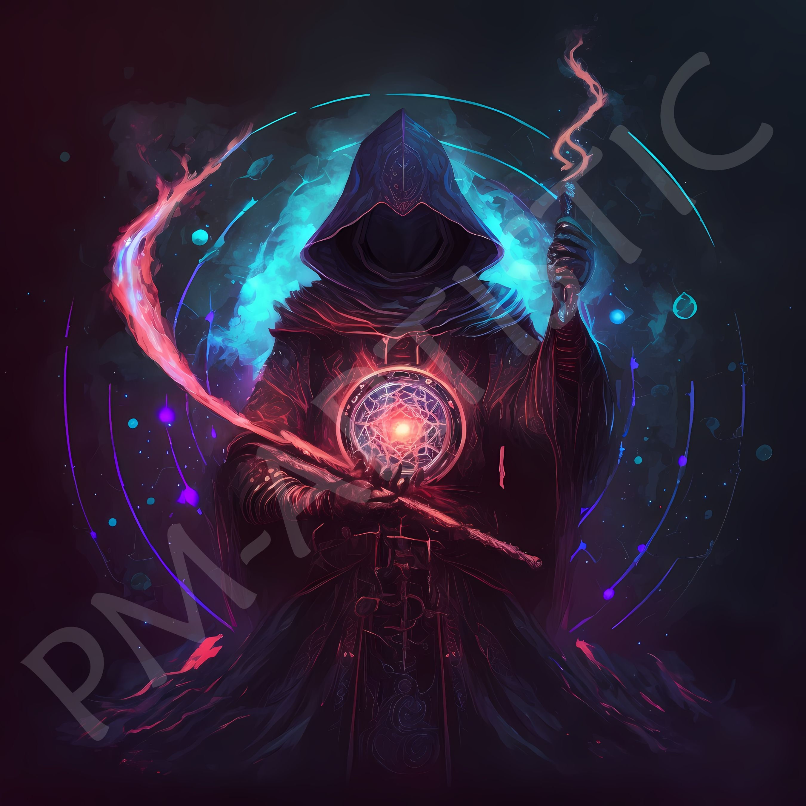 Dark Wizard Fantasy Magic Printable Wall Art Instant Download Dark ...