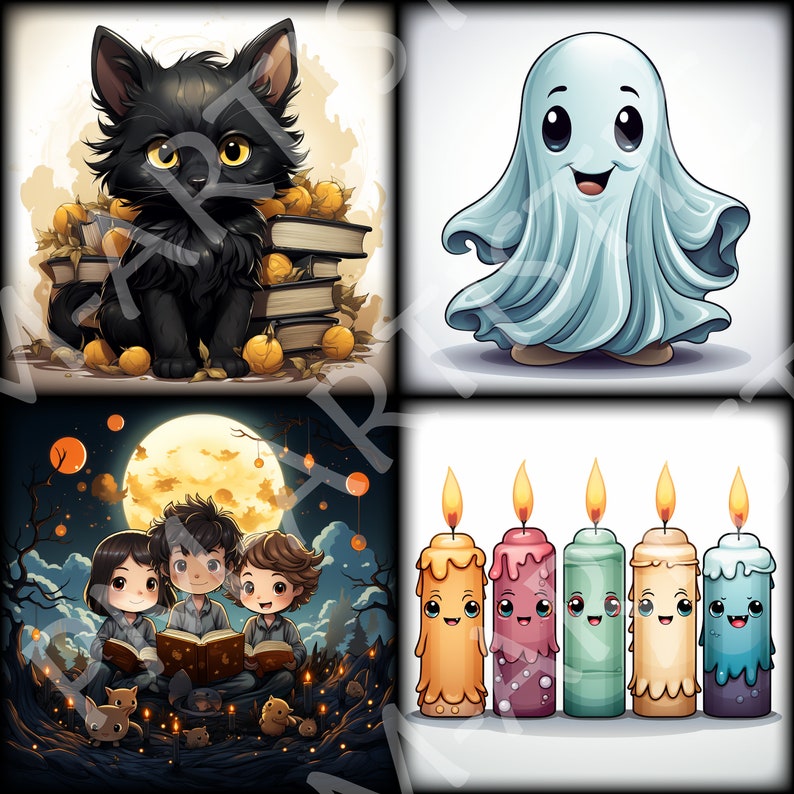 Halloween Clipart Sweet Kids Elements Bundle 20 Halloween Clip Art PNG ...