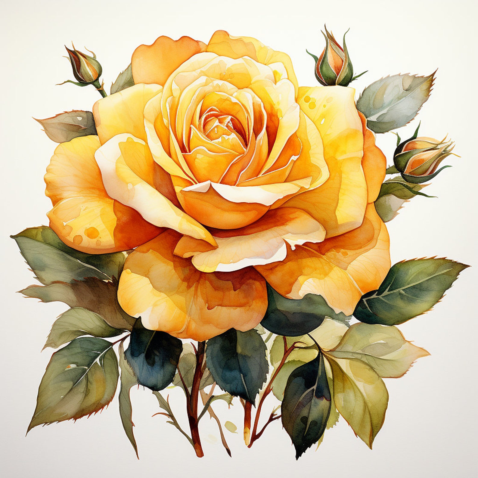 Colorful Rose Flowers Clip Art Bundle 20 High-quality PNG Files Instant ...