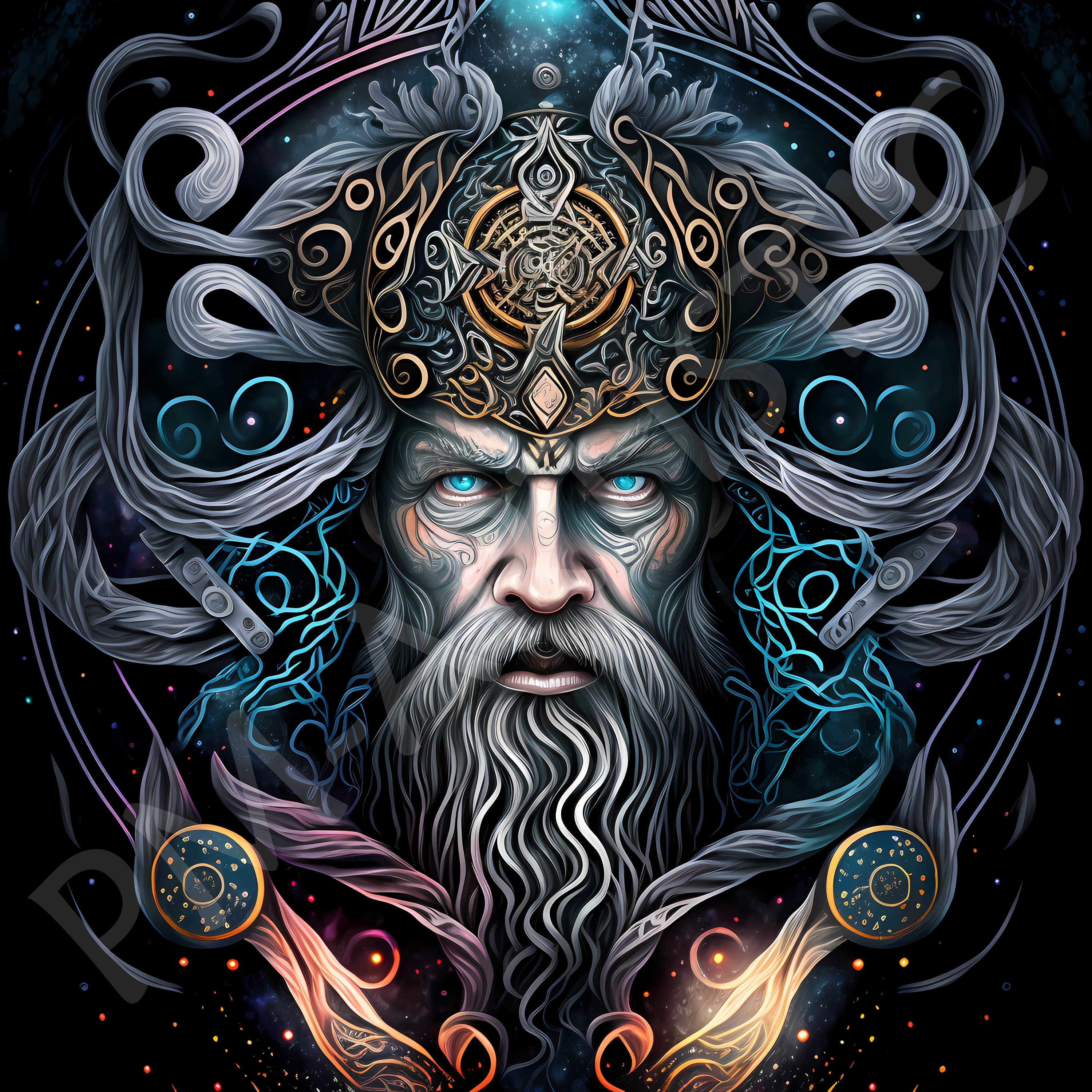 Magic Fantasy Odin Printable Wall Art Instant Download Print at Home ...