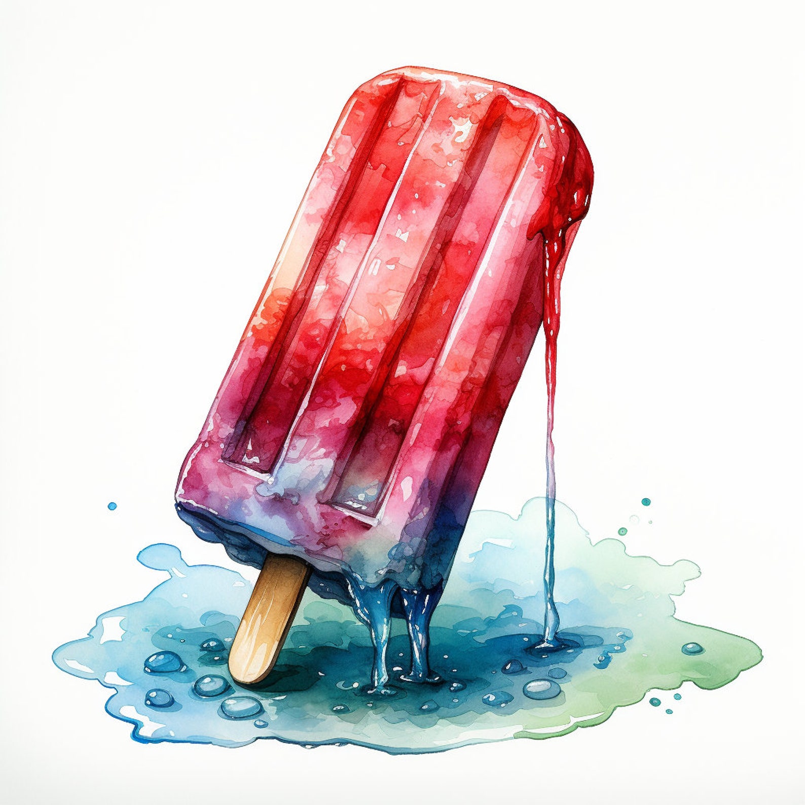 Ice Cream Popsicle Watercolor Clip Art Bundle 20 High-quality PNG Files ...