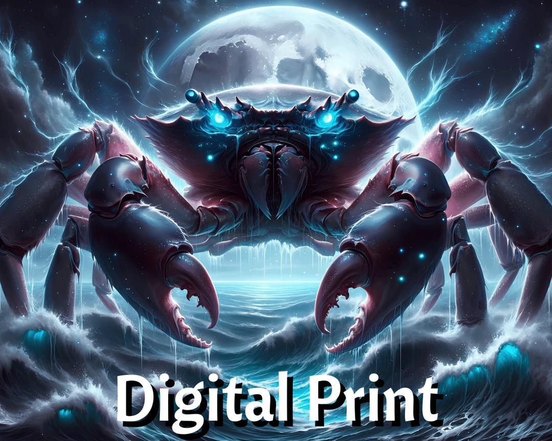 Zodiac Sign Cancer Mystical Fantasy Printable Wall Art Instant Download ...