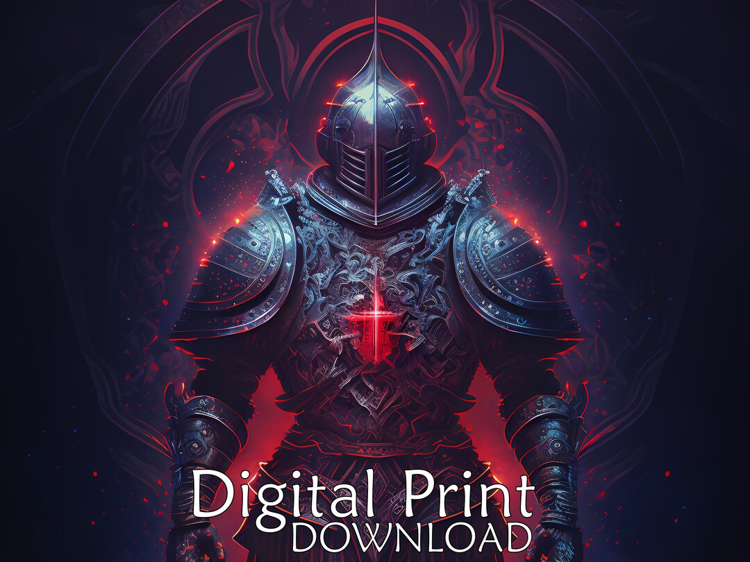 Knight in Ornate Armor Wall Art Digital Download Print T-shirt - Etsy