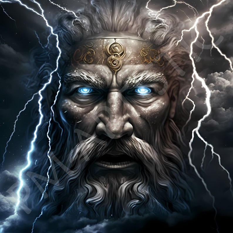 Magic God Zeus Fantasy Printable Wall Art Instant Download Print at ...
