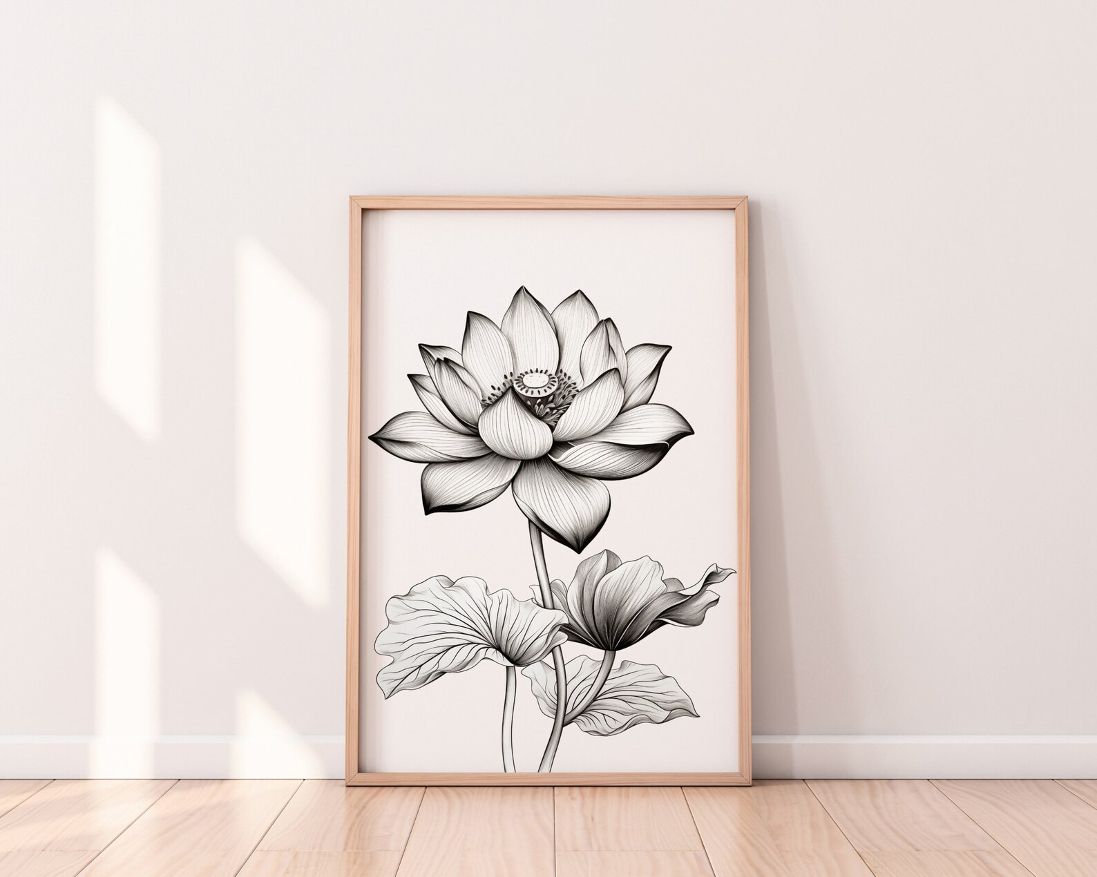 Lotus Flower Wall Art Set of 3 Lotus Sketch Prints Botanical Lotus ...