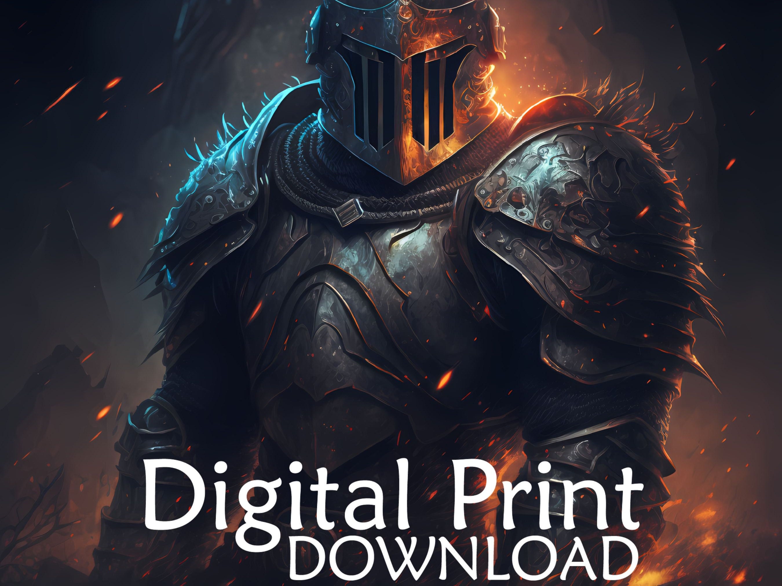 Fantasy Medieval Knight Printable Wall Art Instant Download Print at ...