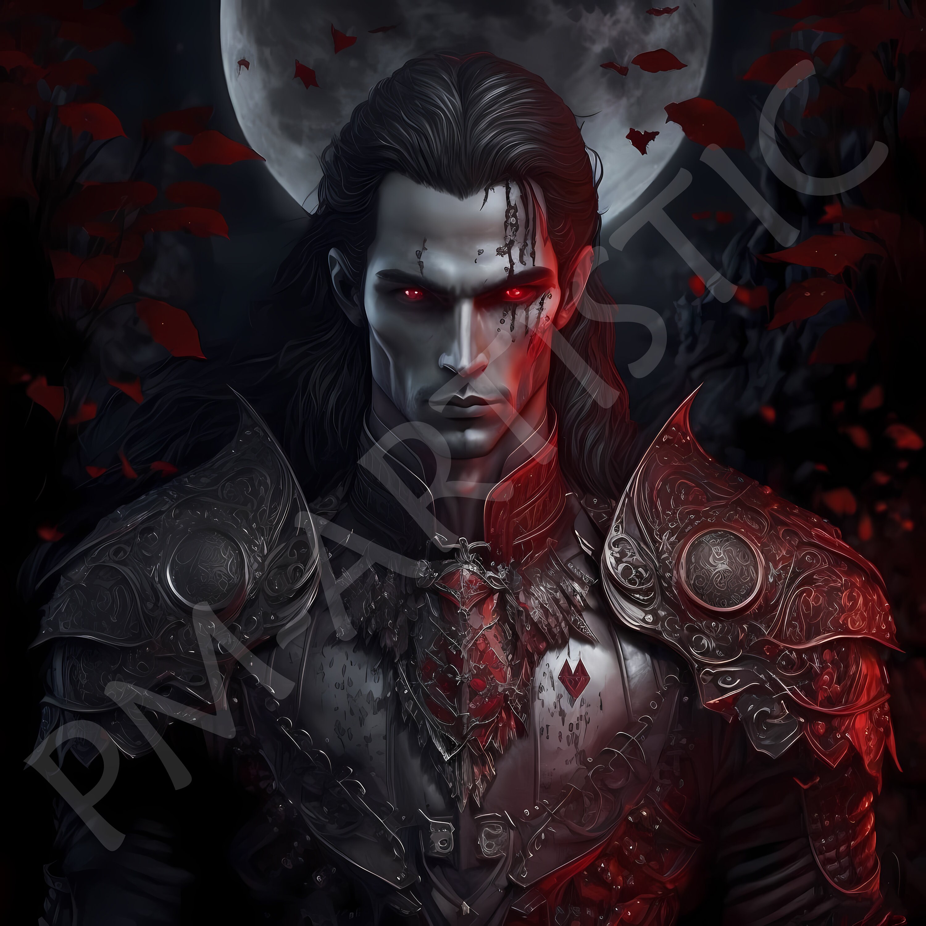 Dark Fantasy Blood Vampire Art Instant Download Print T-shirt Design ...