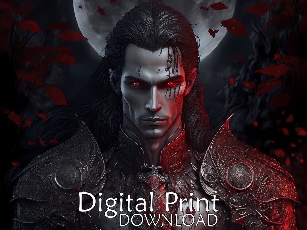 Dark Fantasy Blood Vampire Art Instant Download Print T-shirt Design ...