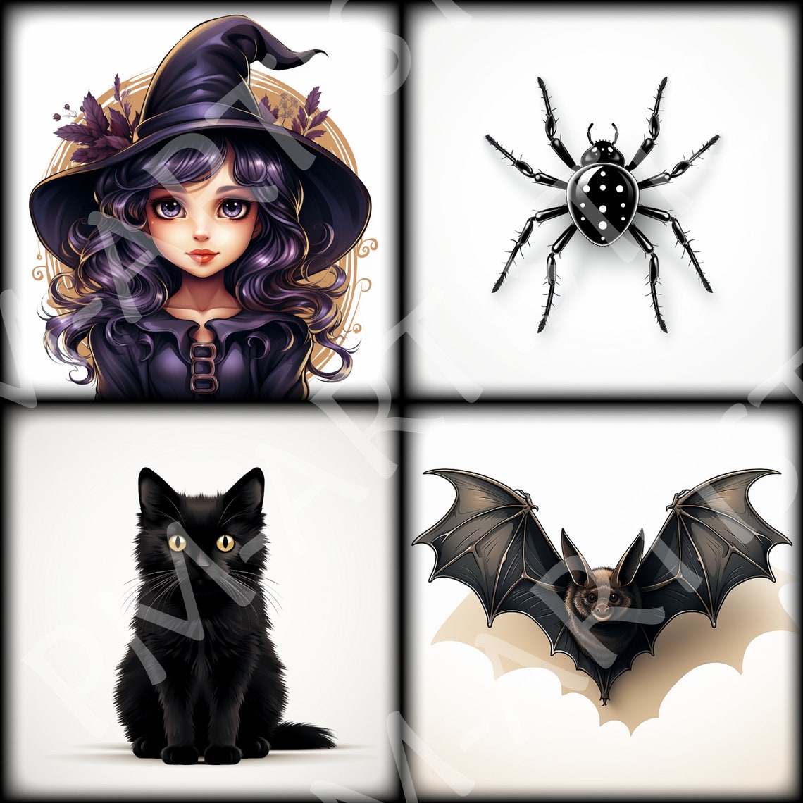 Halloween Clip Art Elements Bundle 300 DPI Clip Art PNG 4096x4096 Px ...