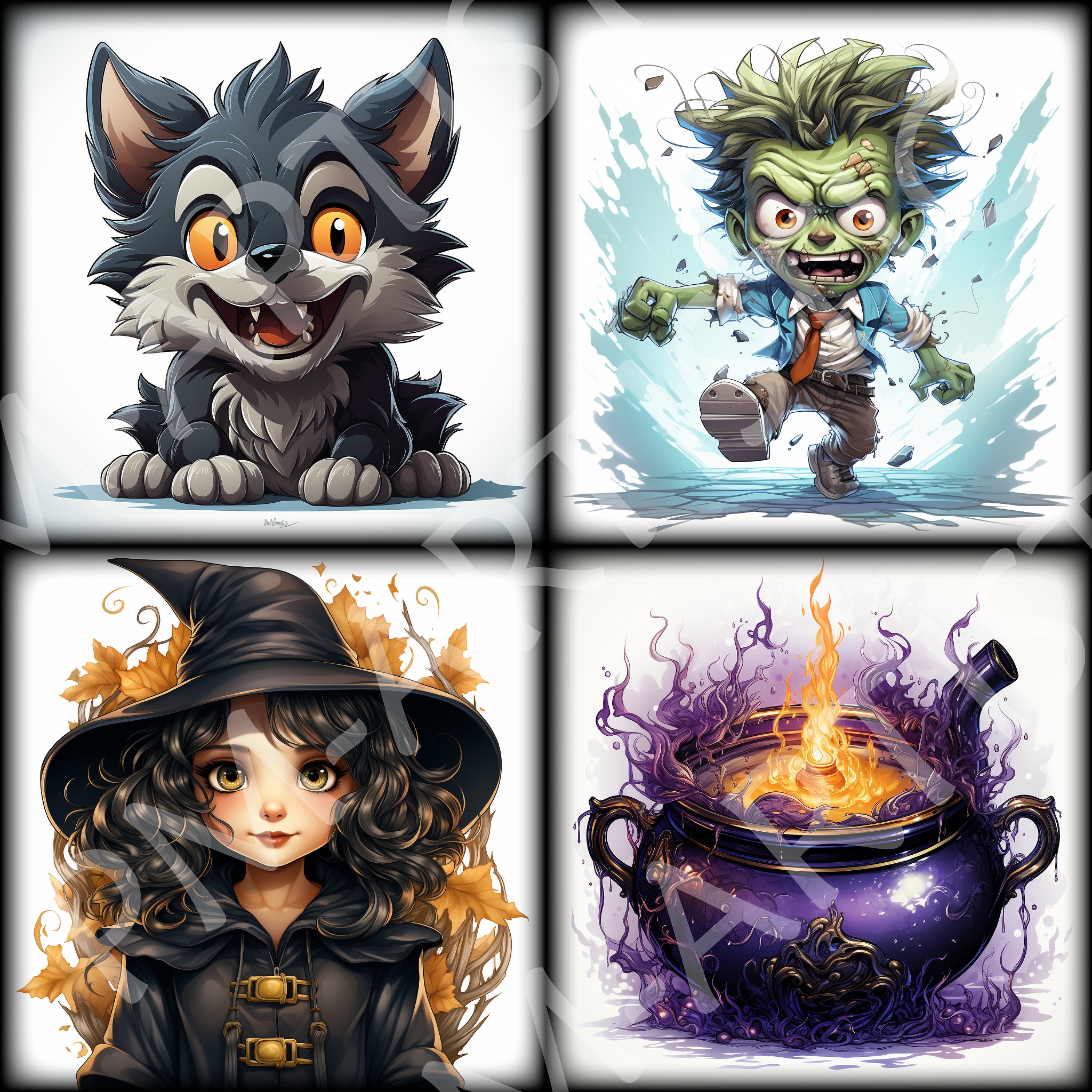 Halloween Clipart Sweet Kids Elements Bundle 20 Halloween Clip Art PNG ...