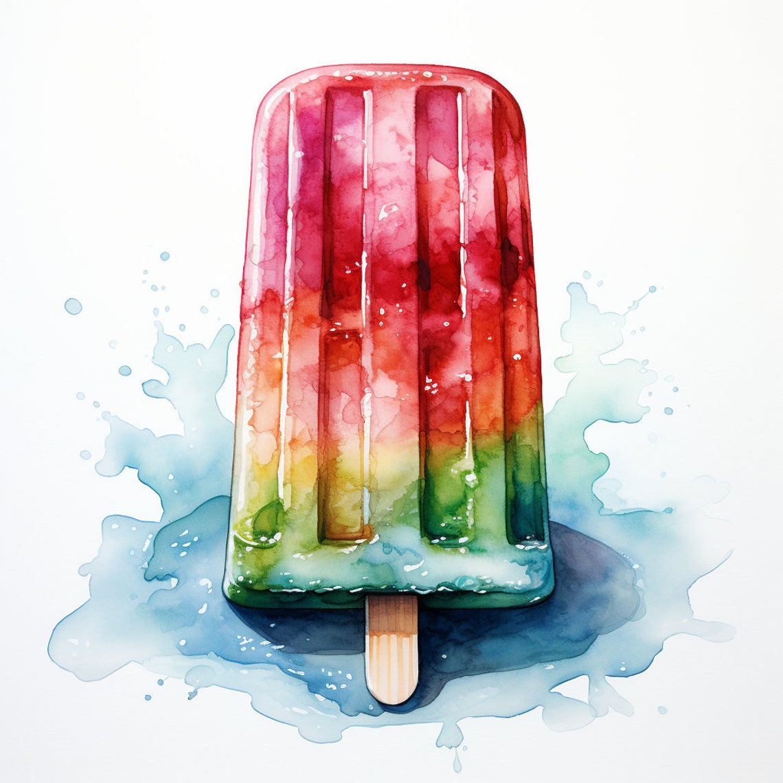 Ice Cream Popsicle Watercolor Clip Art Bundle 20 High-quality PNG Files ...