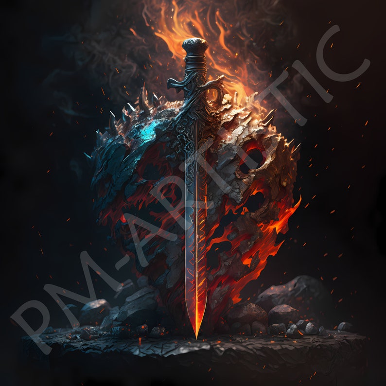 Medieval Sword and Shield Printable Wall Art Instant Download Print at ...