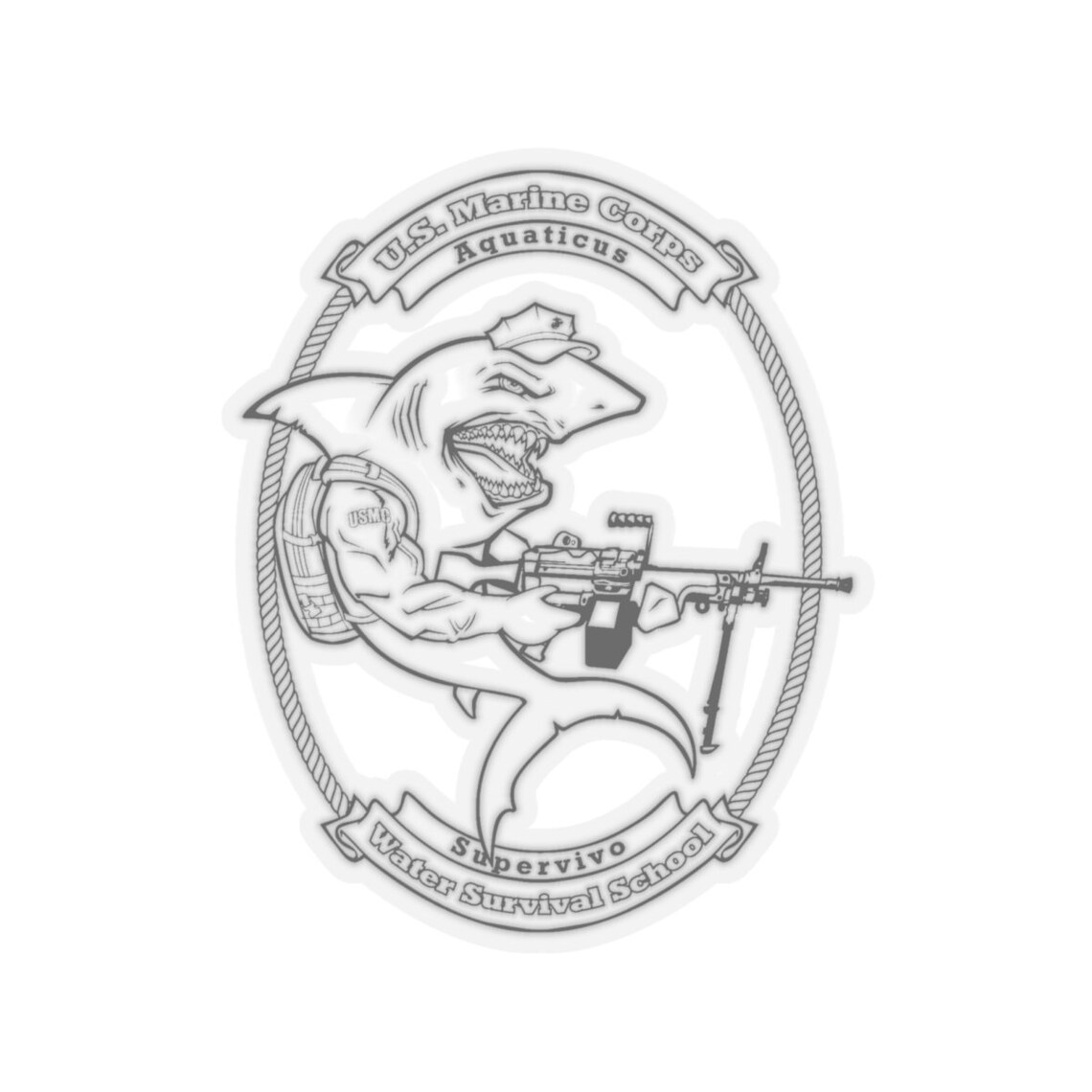 MCIWS Shark Sticker | Kiss-cut Vinyl Decal - Etsy