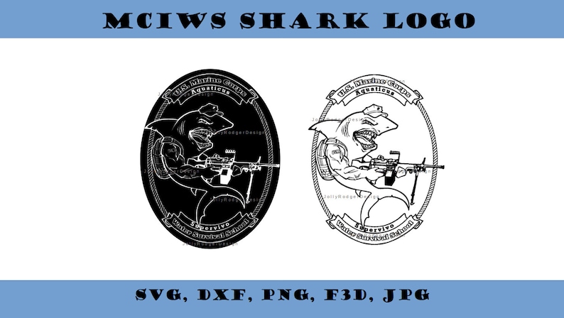 MCIWS Shark Logo DIGITAL FILE | Vector Svg, Dxf, Png, Jpg, F3d Files ...
