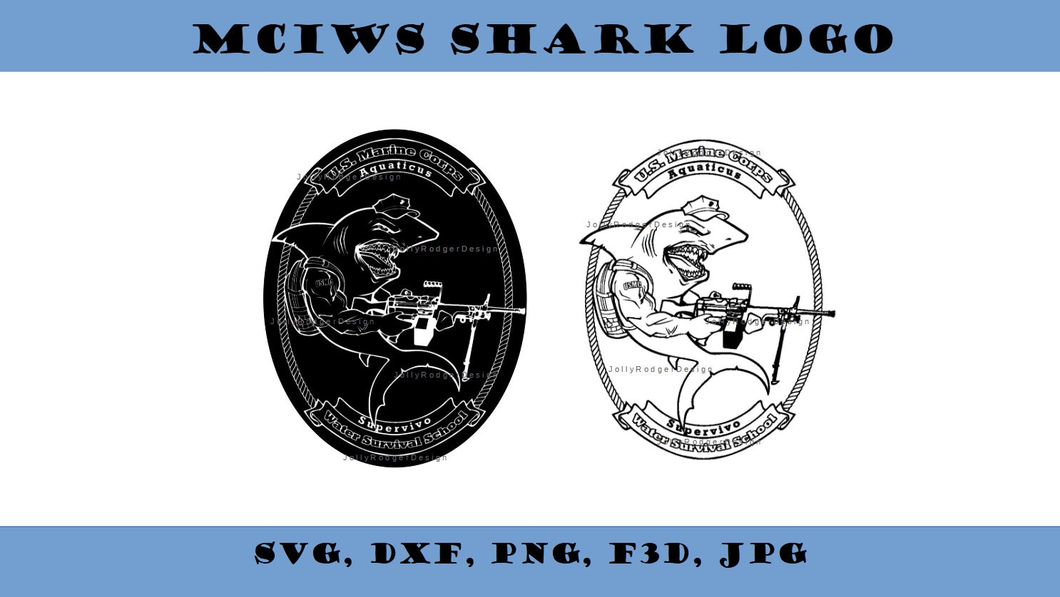 MCIWS Shark Logo DIGITAL FILE | Vector Svg, Dxf, Png, Jpg, F3d Files ...
