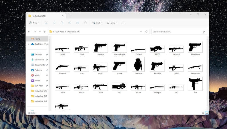 Guns and Rifles Vector Svg, Dxf, Png High Res, Jpg, Cricut & Silhouette ...