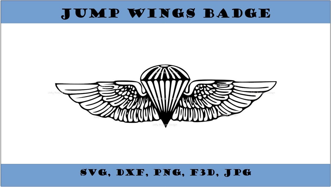 Military Free Fall Jump Wings DIGITAL FILE | Vector Svg, Dxf, Png, Jpg ...