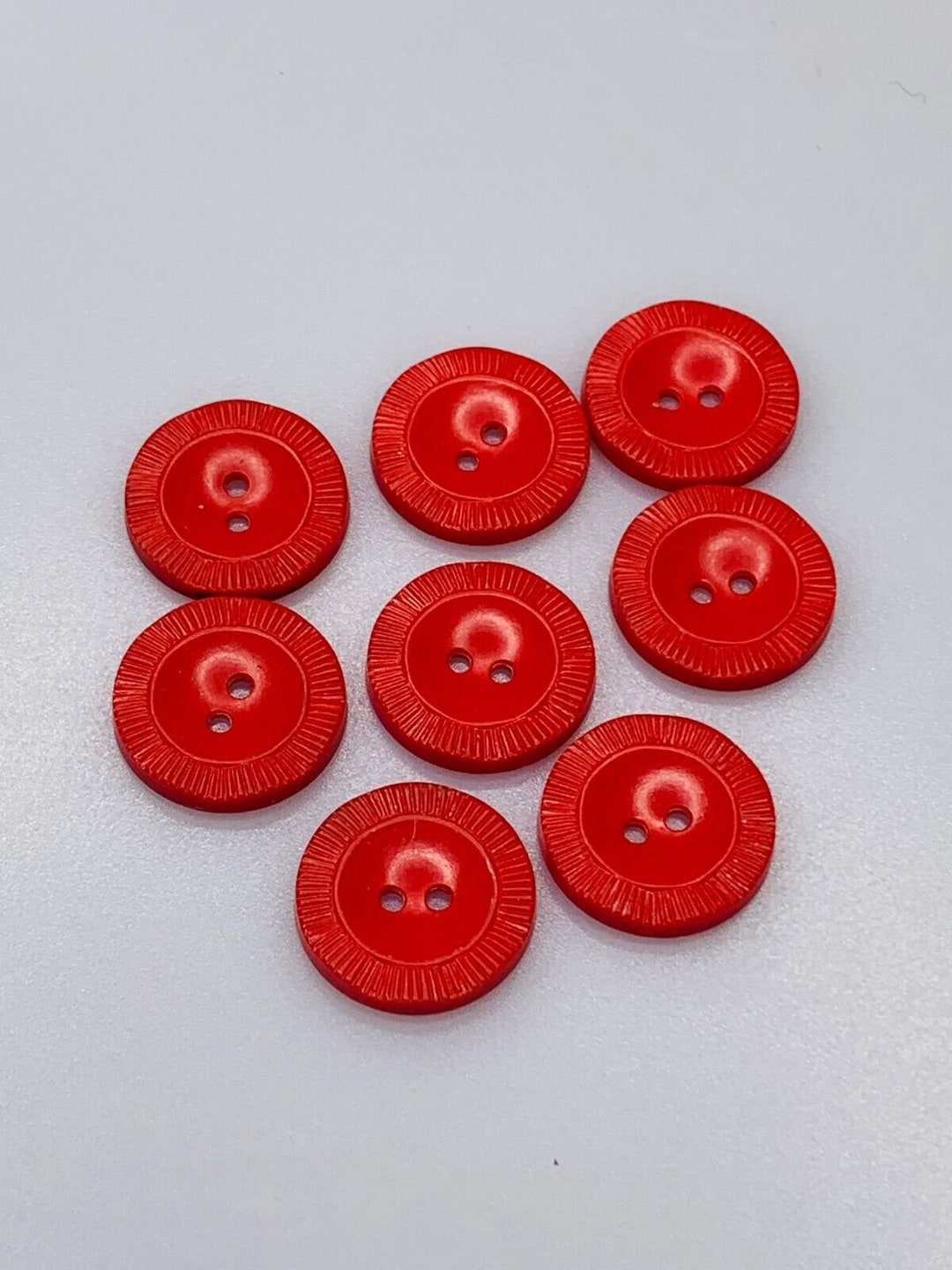Set of 8 Vintage Small Red Buttons 2 Hole Plastic - Etsy