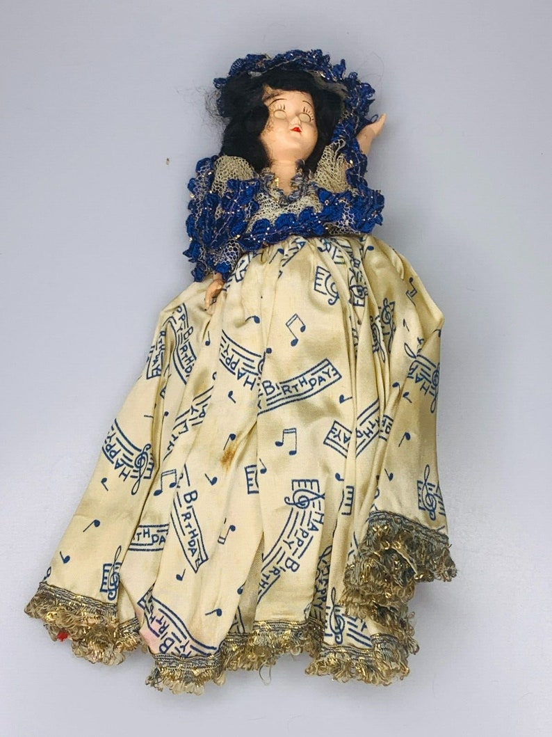 Vintage 1950's A&H Happy Birthday Marcie Doll Blue Print Dress - Etsy