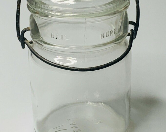 Vintage Clear Glass Jar With Wire Bail Lid - Etsy