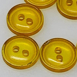 Set of 7 Vintage Small Yellow Buttons Half Inch Diameter - Etsy