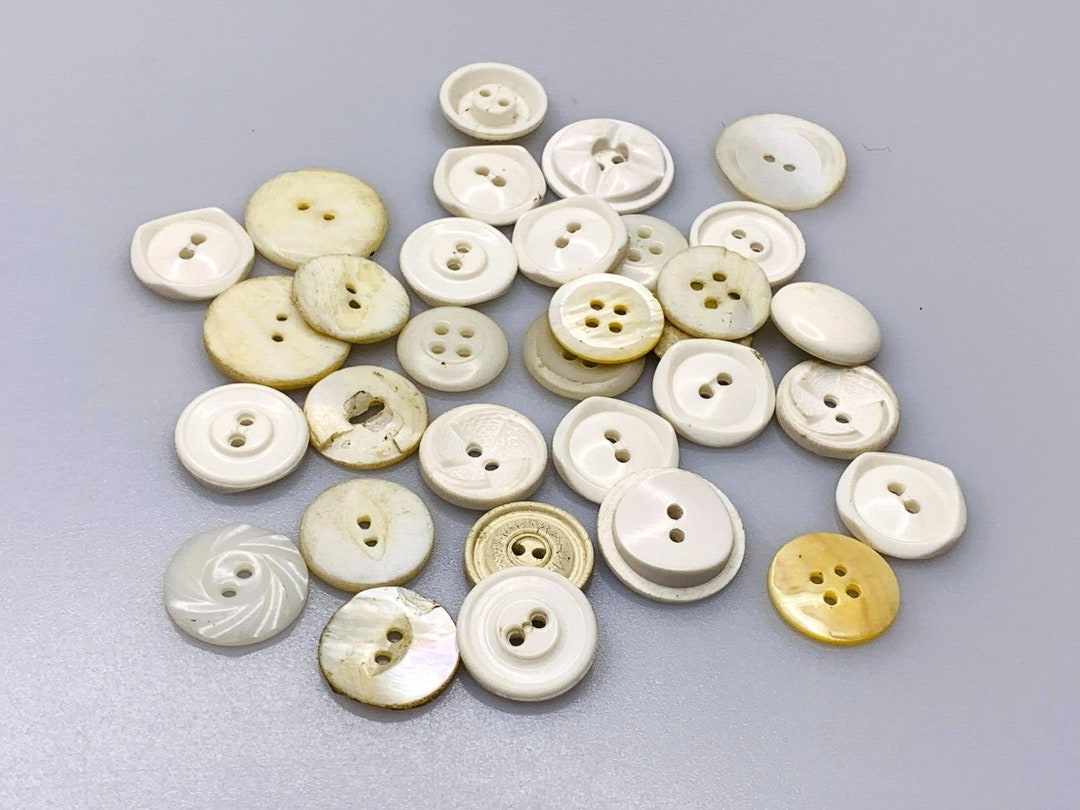 Bulk Vintage Buttons White and Cream Colors Various Sizes - Etsy