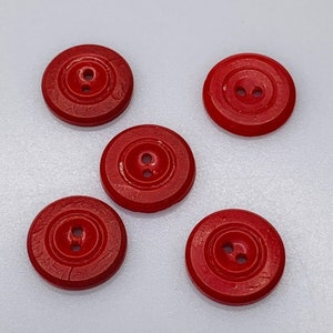 Set of 5 Vintage Small Red Buttons 2 Hole Plastic - Etsy