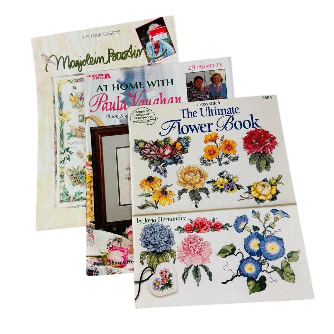Set of 3 Cross Stitch Pattern Booklets Ultimate Flower Book Four ...