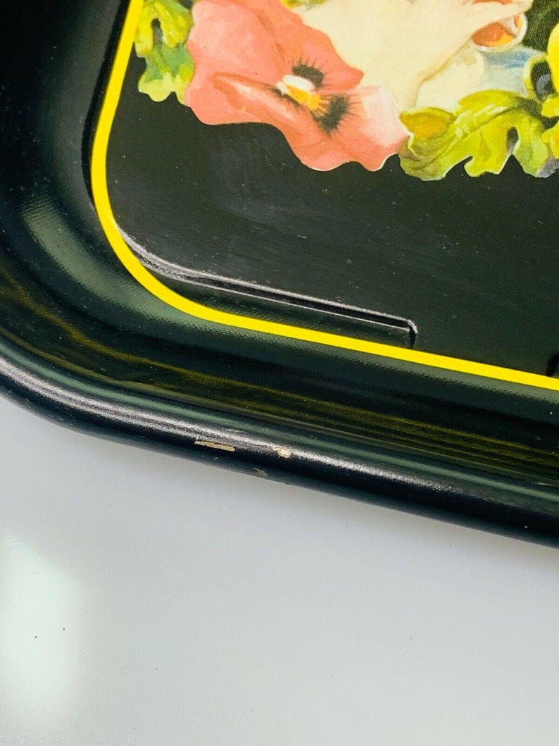Coca-cola Metal Tray, Ladies With Pansies, Black Rectangle Tray - Etsy