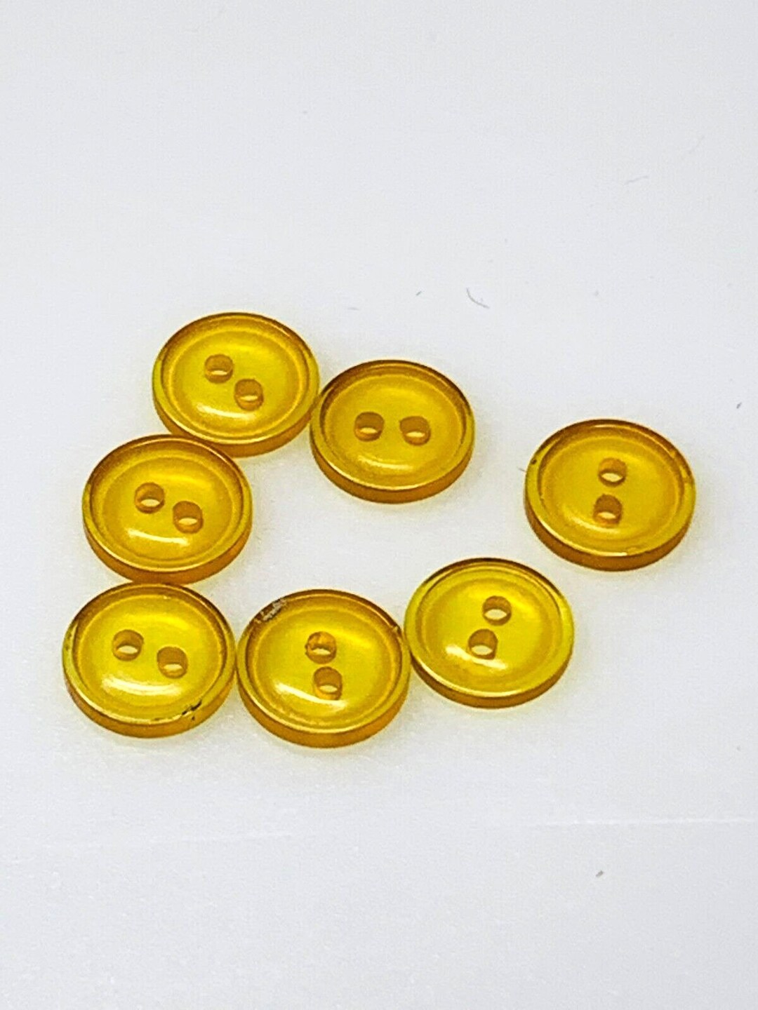 Set of 7 Vintage Small Yellow Buttons Half Inch Diameter - Etsy
