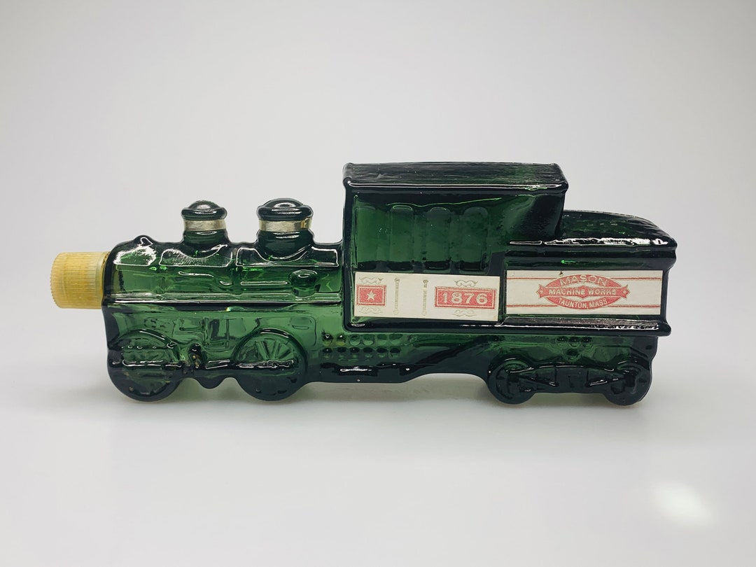 Vintage Avon Brisk Spice After Shave Green Glass Train Bottle, Bottle ...
