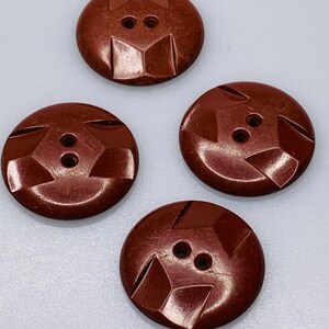Set of 4 Vintage Round Buttons Brown Red 2 Hole Plastic - Etsy