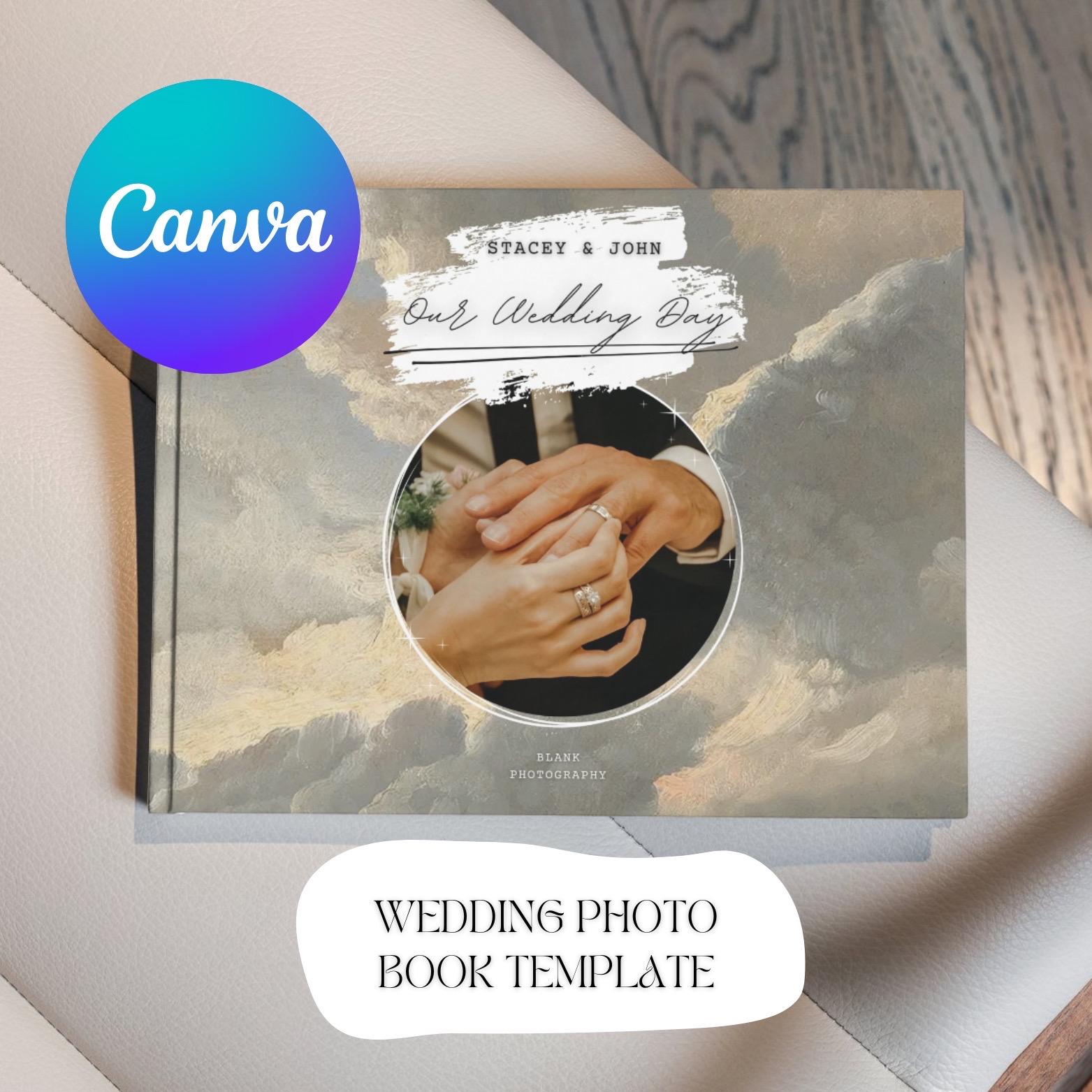 Elegant Wedding Photobook Template Canva - Clouds - Etsy