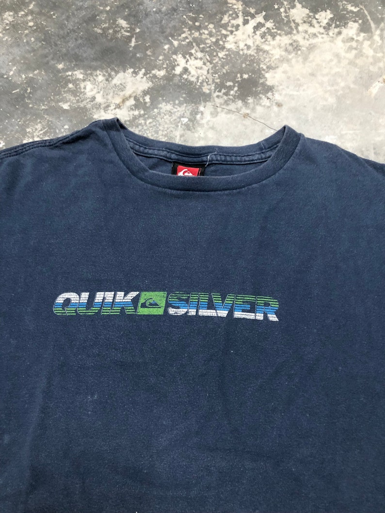 Vintage Quicksilver Logo With Back Print Surfing Tshirt - Etsy