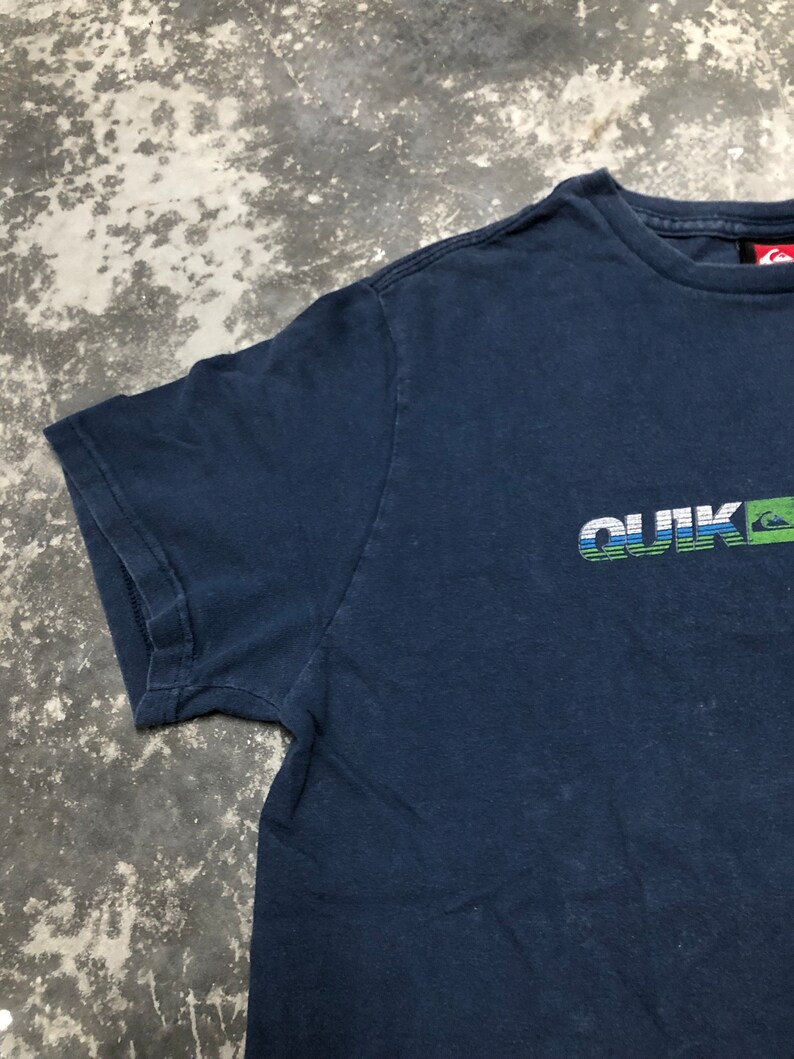 Vintage Quicksilver Logo With Back Print Surfing Tshirt - Etsy