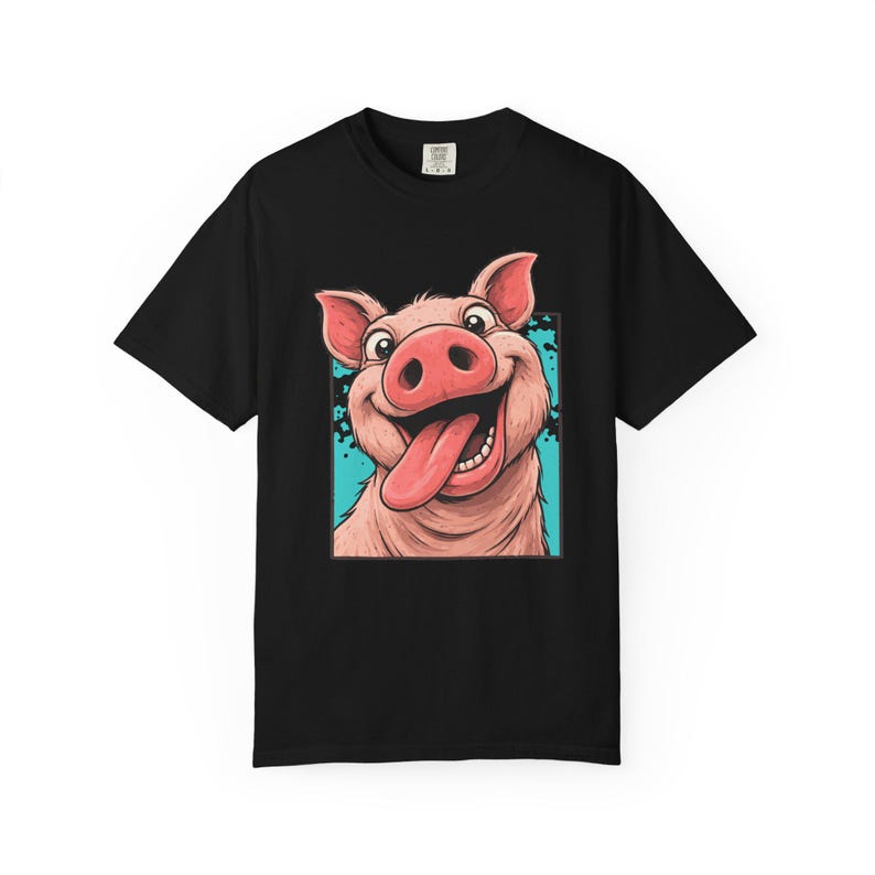 Unisex Playful Pig Face T-shirt | Cartoon Pig Portrait, Funny Animal ...
