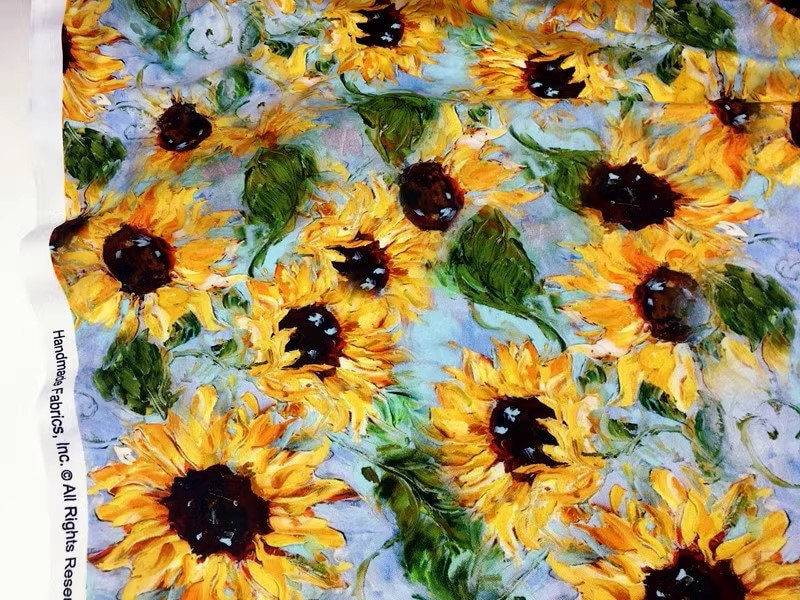 Summer Flower Fabric Floral Fabric Flowers Fabric Sunflower Fabrics by ...