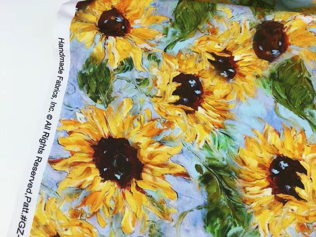 Summer Flower Fabric Floral Fabric Flowers Fabric Sunflower Fabrics by ...