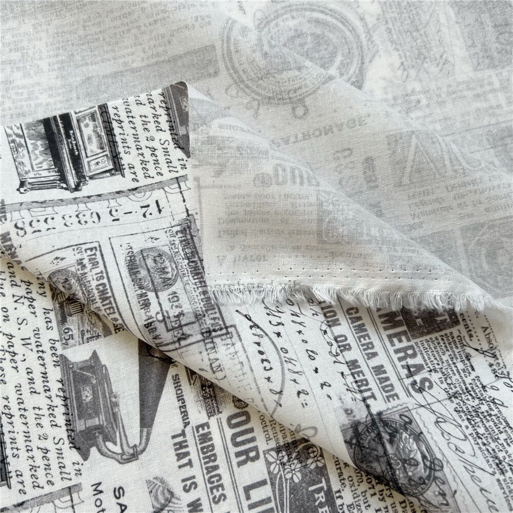 Beautiful Fabric Vintage Newspaper Fabric Retro Fabric Cotton Fabric by ...