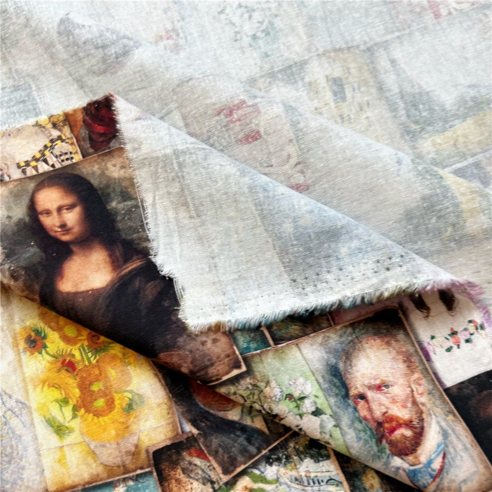 Beautiful Fabric Vintage Fabric Painting Fabric Cotton Fabric by Half ...